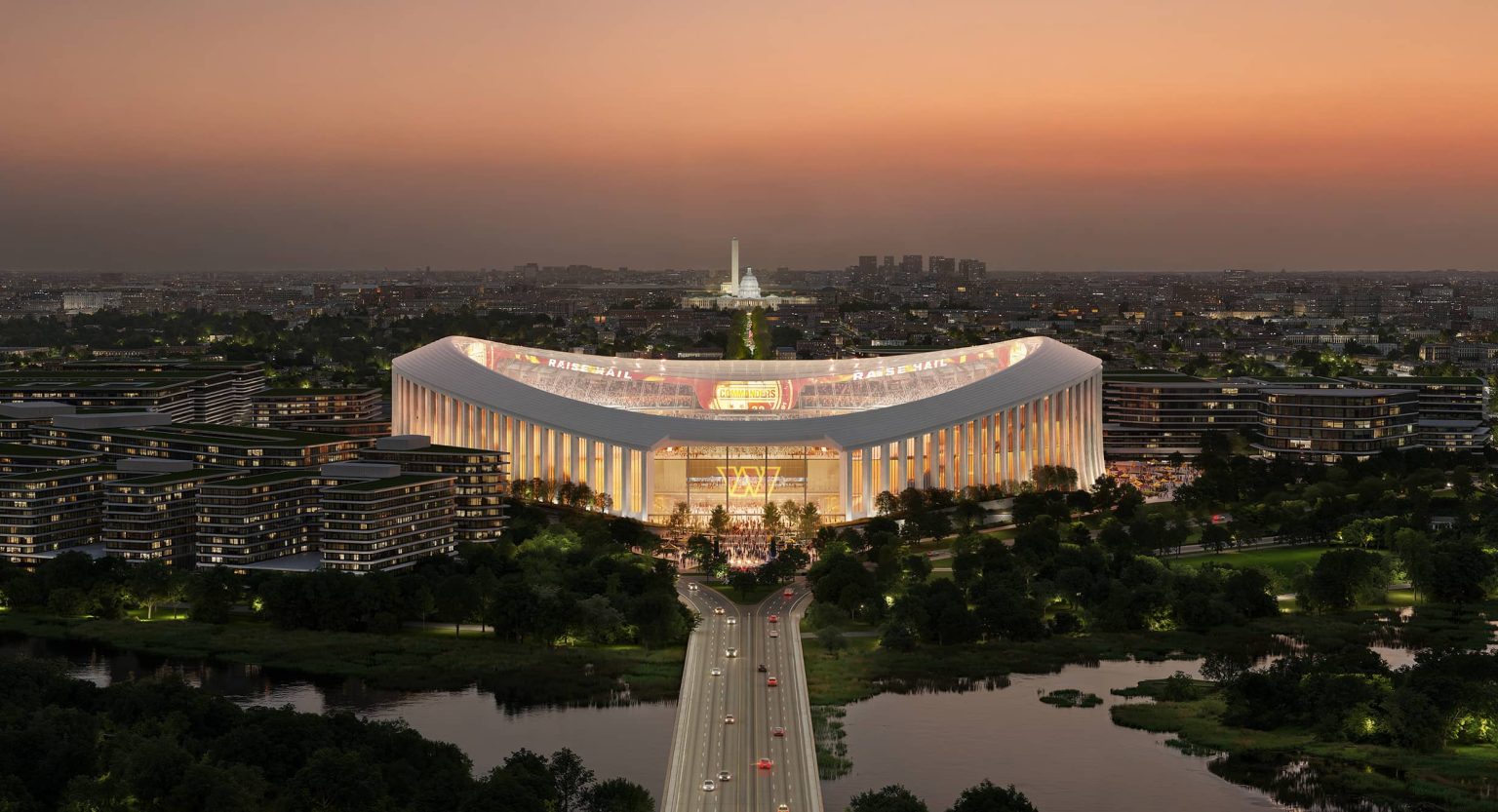 HKS reveal first renderings for Washington Commanders stadium - MONDO ...